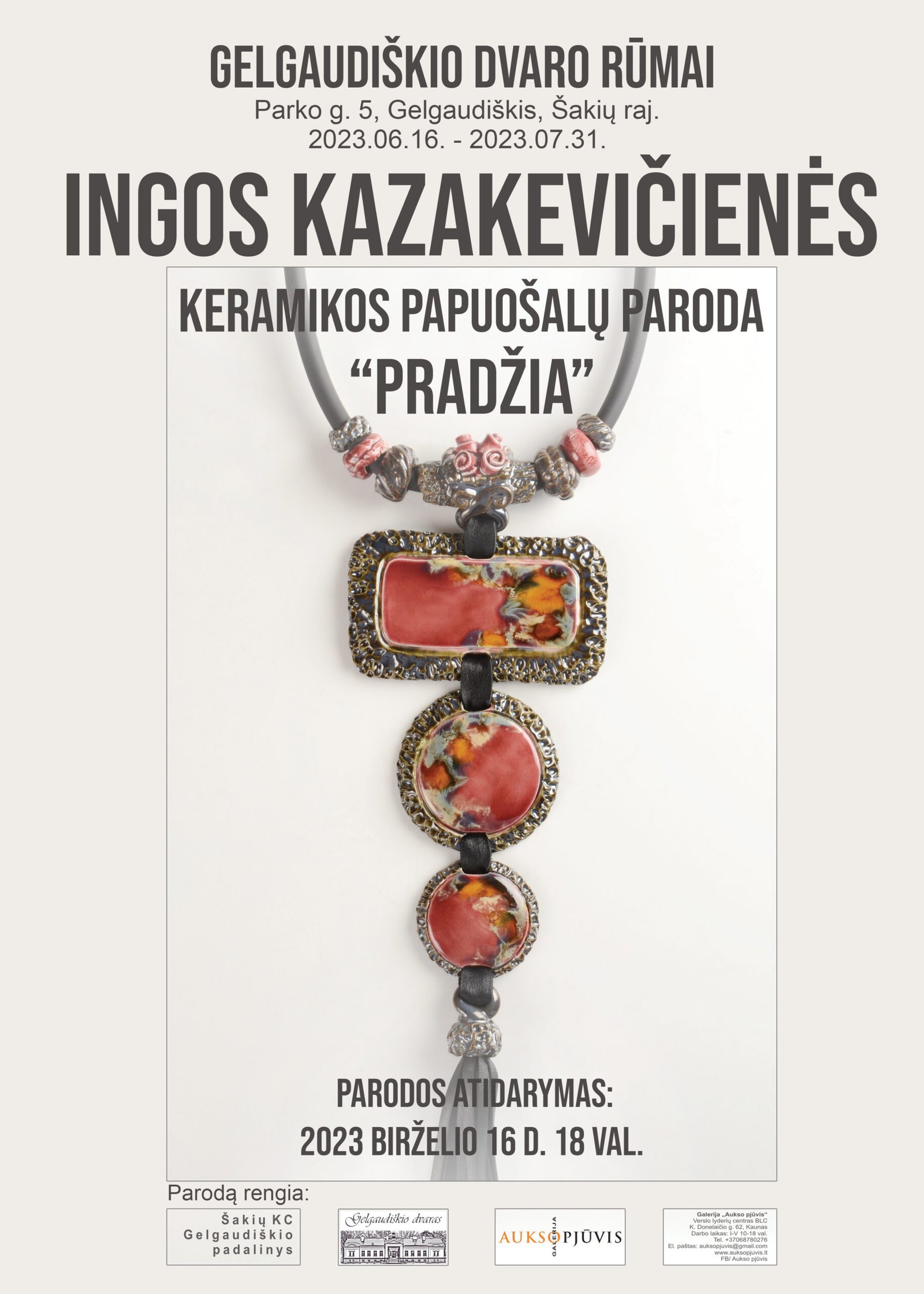 Ingos Kazakevičienės keramikos papuošalų paroda "Pradžia" - Aukso pjūvis